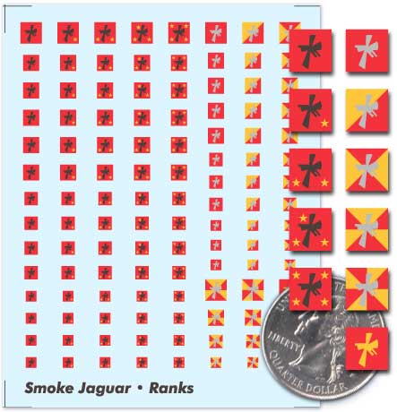 Battletech - Decals - Clan - Smoke Jaguar - Ranks & Point Markers ...