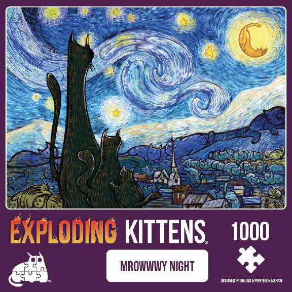 Exploding Kittens Puzzle Mrowwwy Night 1,000 pieces – Stone Monkey
