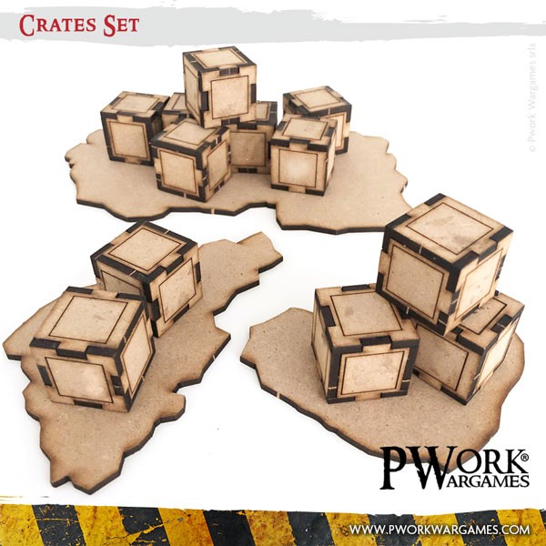PWork - Crates Set - MDF Terrain Scenery – Stone Monkey