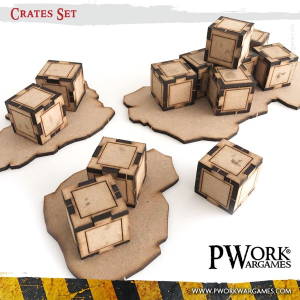 PWork - Crates Set - MDF Terrain Scenery – Stone Monkey