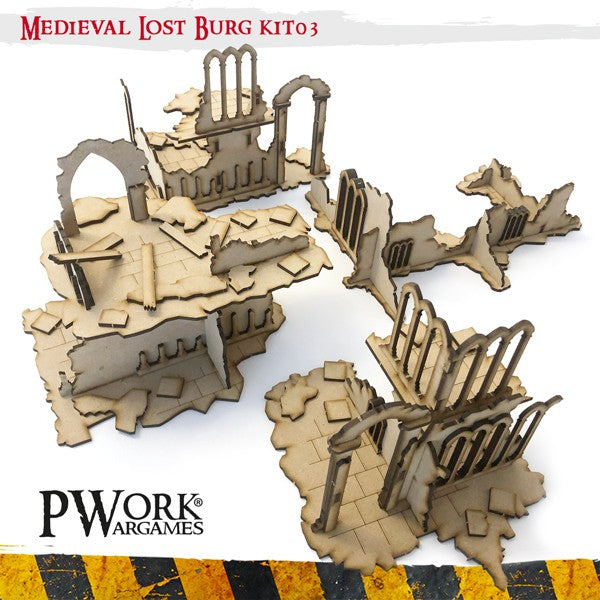 PWork - Medieval Lost Burg 03 - MDF Terrain Scenery – Stone Monkey