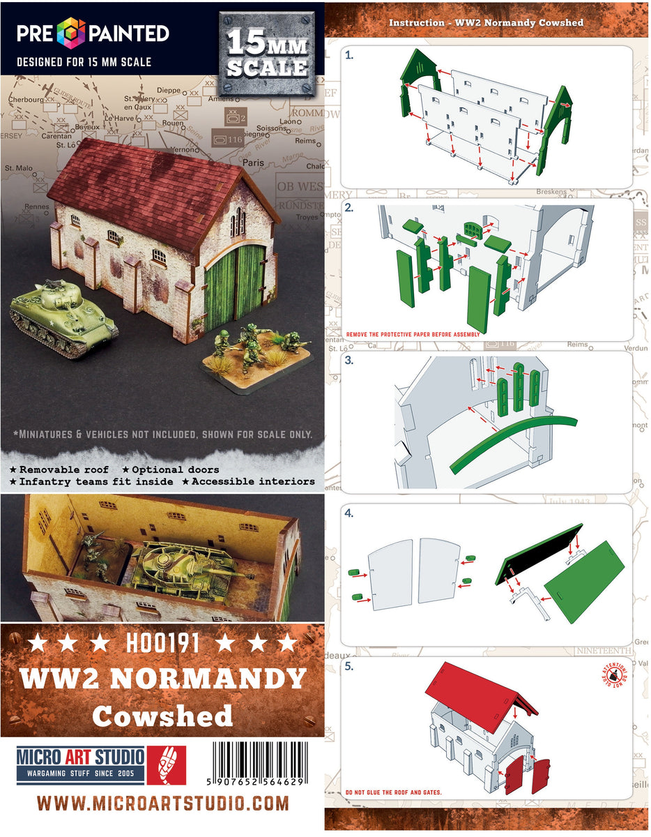 WW2 Normandy Cowshed (Pre-painted 15mm) – Stone Monkey
