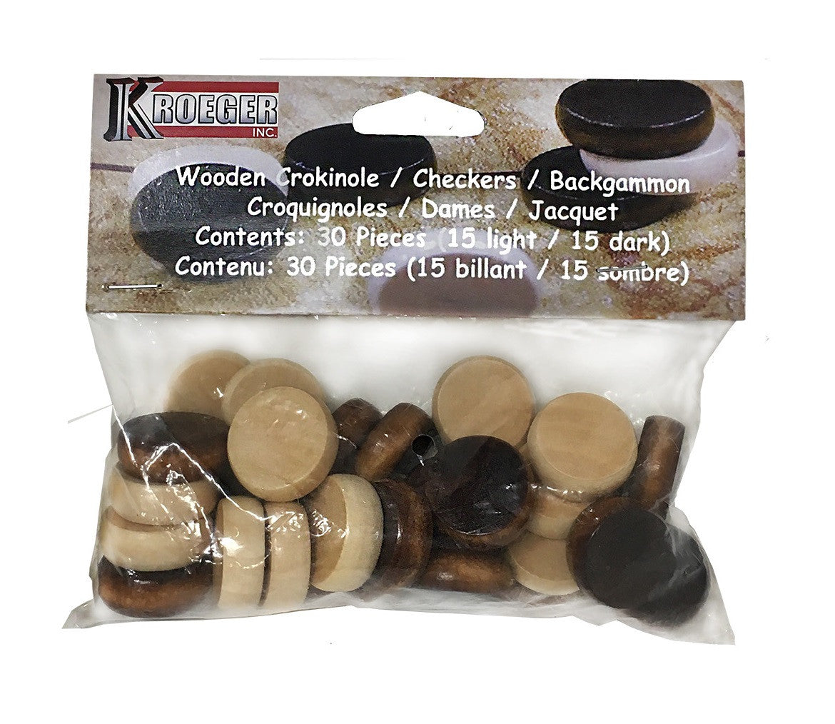 30 pc Crokinole Checkers Backgammon – Stone Monkey