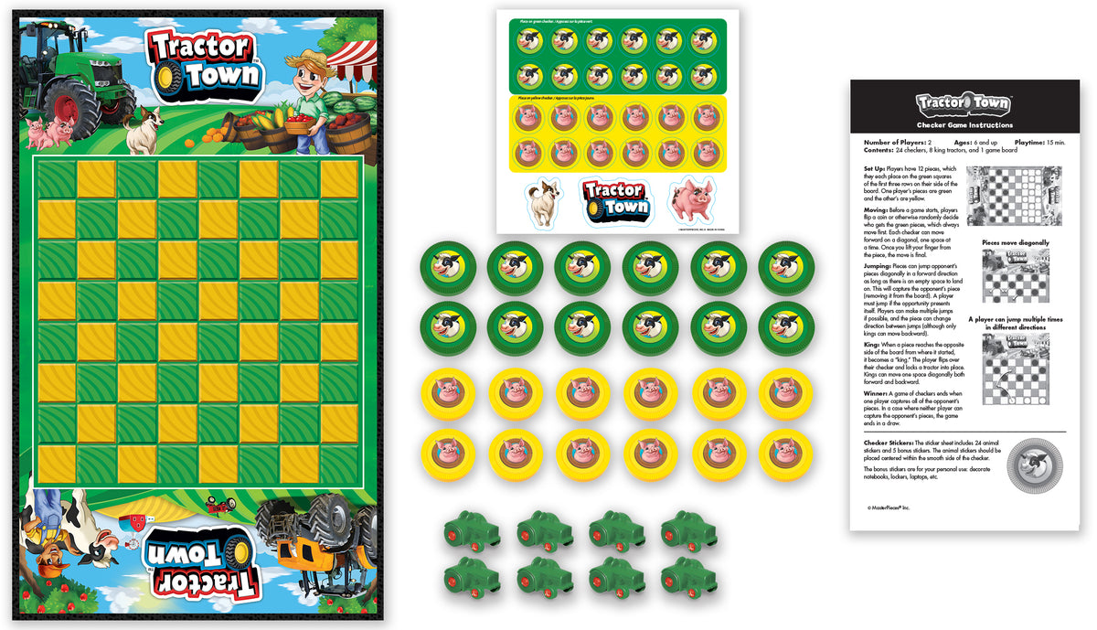 Masterpieces Checkers Tractor Town – Stone Monkey